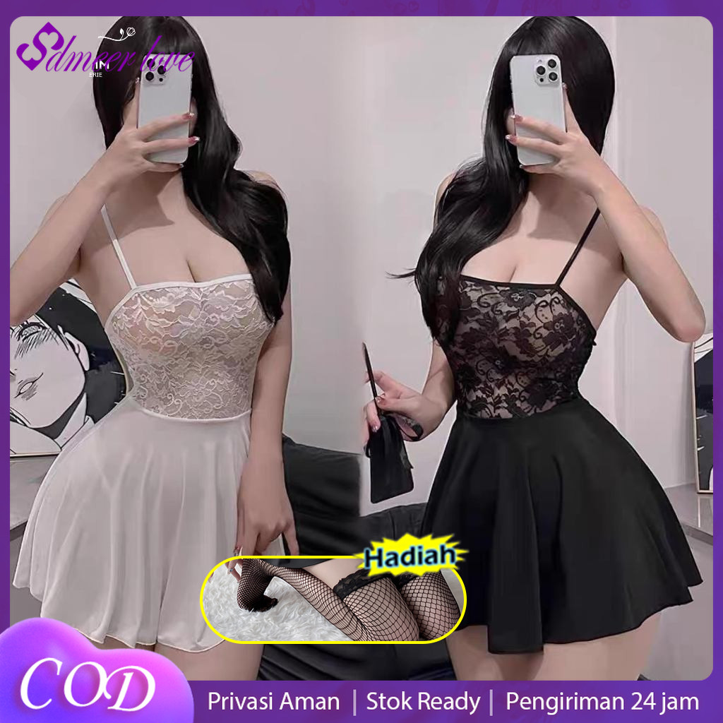 Jual Luckymm Sexy Lingerie Dress Mini Transparan Baju Tidur Sexy Lingerie Wanita Bahan Spandek ...