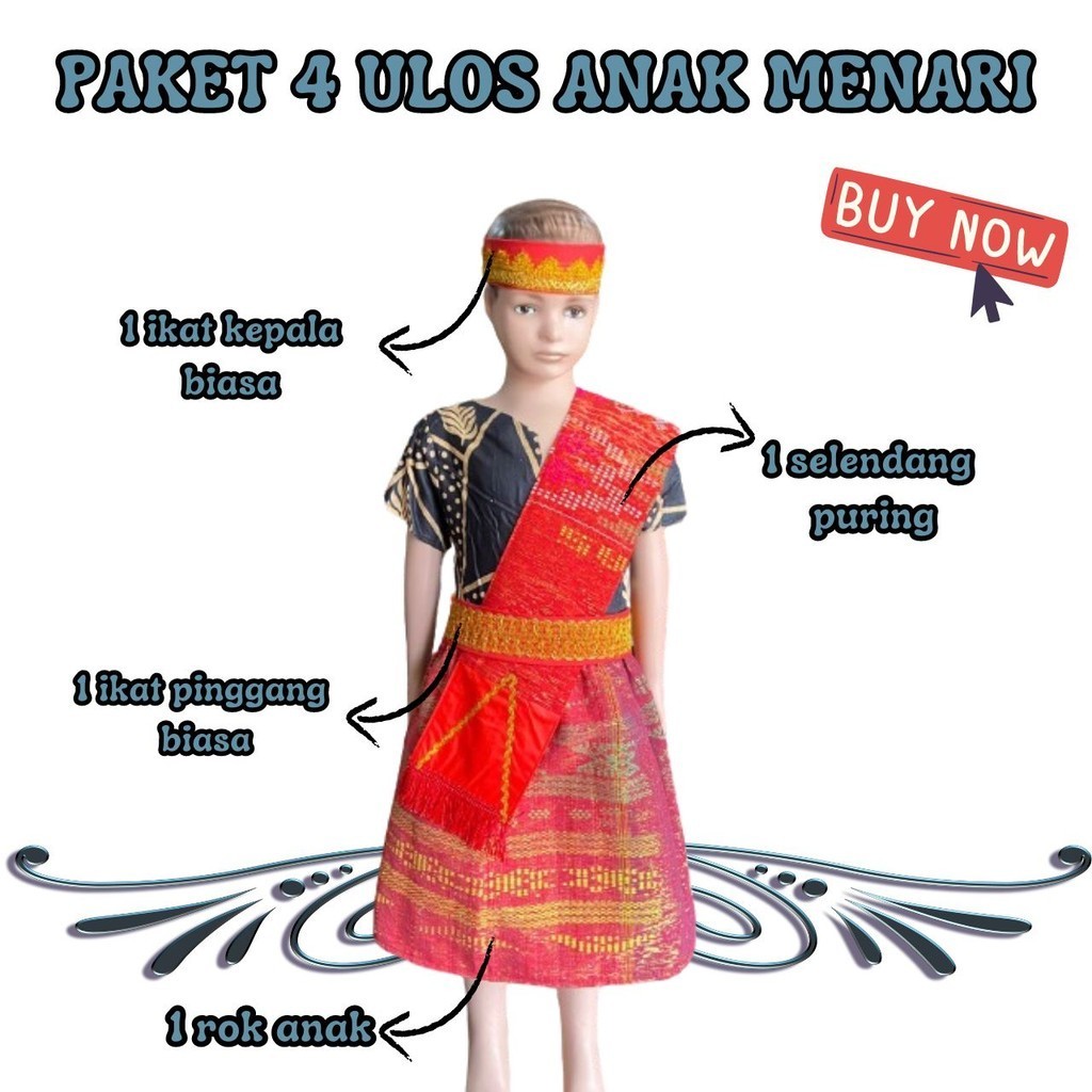 Jual Paket 4 Ulos Anak Perempuan Menari / Adat Batak/ Ikat pinggang ...