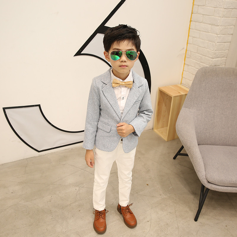 Jual Flower Boys Photography Blazer Suit Kids Coat Pants Tie Wedding ...