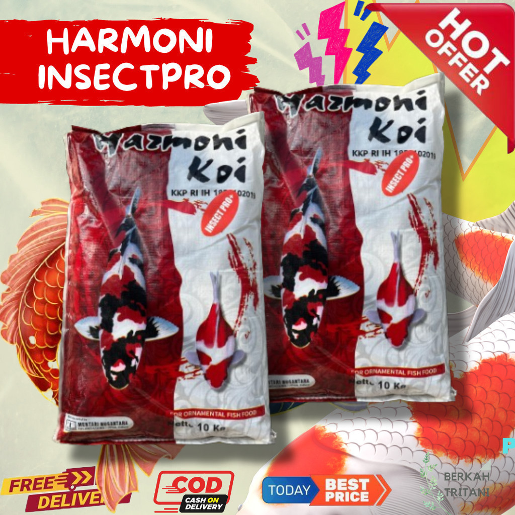 Jual 500GR HARMONI INSECT PRO+ 2MM Pakan Indukan Koi tepung maggot ...