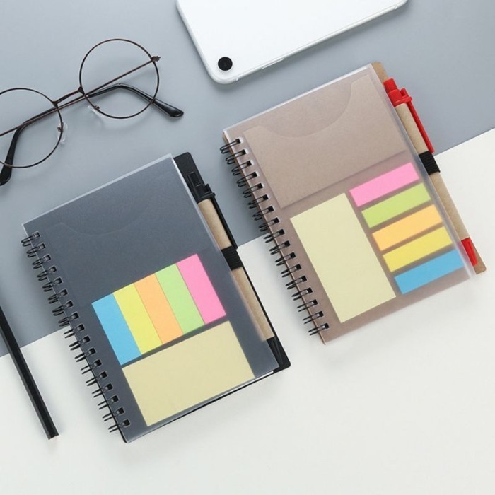 Jual Buku Catatan Lengkap Set + Sticky Note Diary Notebook Set Spiral ...