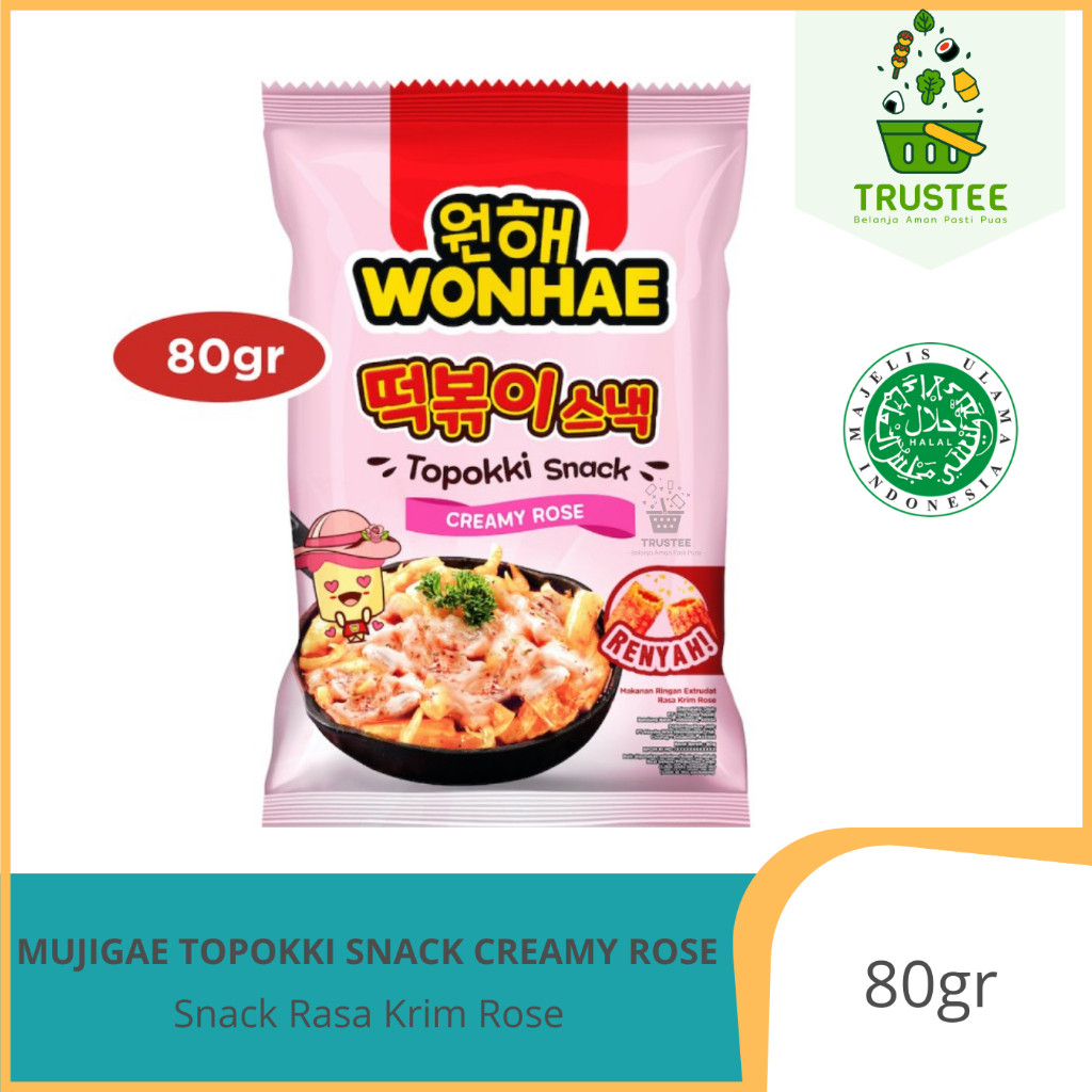 Jual Mujigae Wonhae Topokki Snack Creamy Rose Spicy Sweet Chocolatte ...