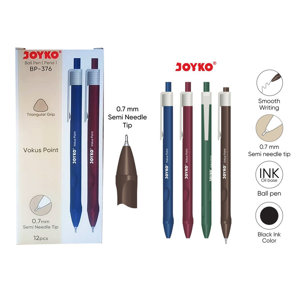 Jual PULPEN VOKUS JOYKO 1 PACK [BP-376] / BOLPOIN JOYKO BALLPOINT PENA ...