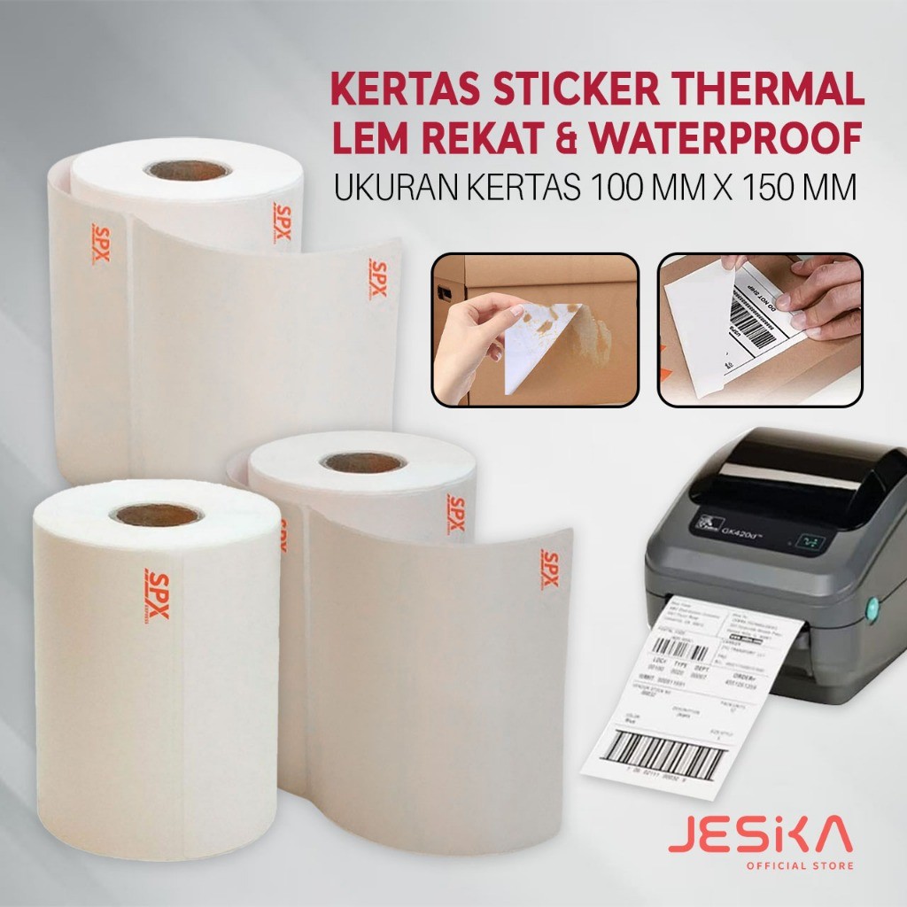 Jual 250 PCS Roll Kertas 100 x 150 sticker thermal roll label ukuran 100x150 250 lembar stiker ...