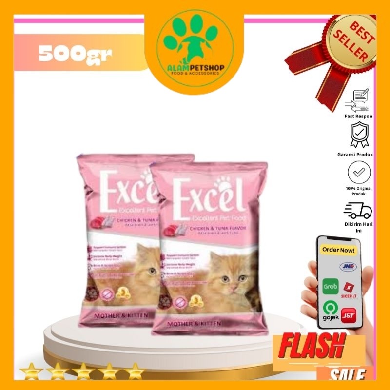 Jual Makanan Kucing Repack Excel Cat Chicken Tuna Mother & Kitten 500gr ...