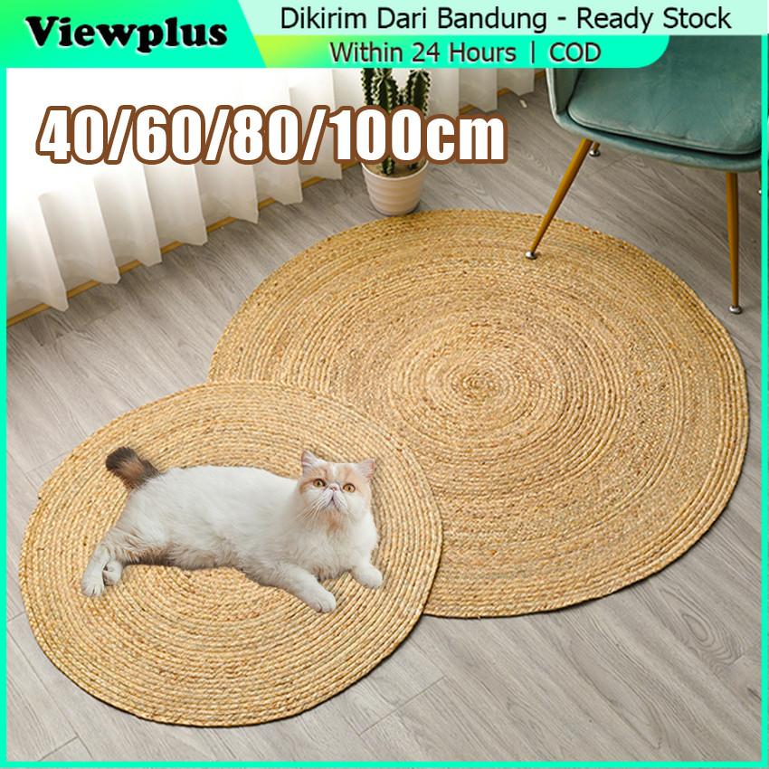 Jual Sisal Tikar Kucing Bulat 100CM Besar Cat Scratchpad Karpet Alas ...