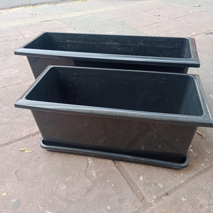 Jual Pot Panjang 50, 70 + Alas Pot Panjang, Pot 50, Pot 70 Hitam ...