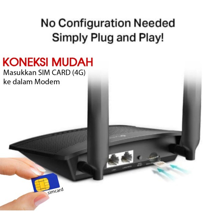 Jual Router TPLink TL-MR100 300Mbps 4G Wireless N Router Colok 4G ...