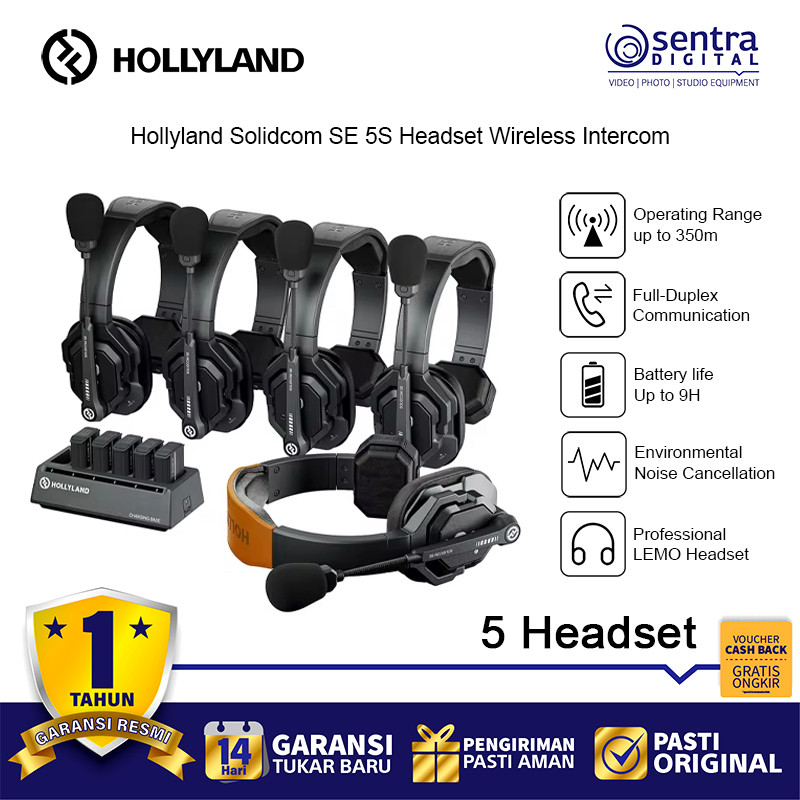Jual Hollyland Solidcom SE 5S Full Duplex Noise Canceling Headset Intercom System Global Version ...
