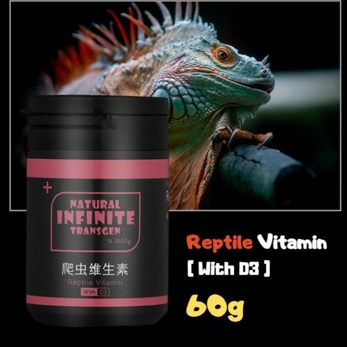 Jual 60gr Reptile Vitamin +D3 NATURAL INFINITE TRANSGEN Asupan ...