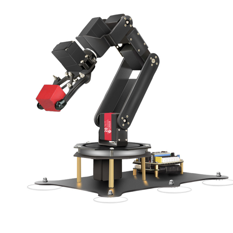 Jual Black 6 Dof Robot Arm 180 360 Degree Metal Claw Rotating Base For