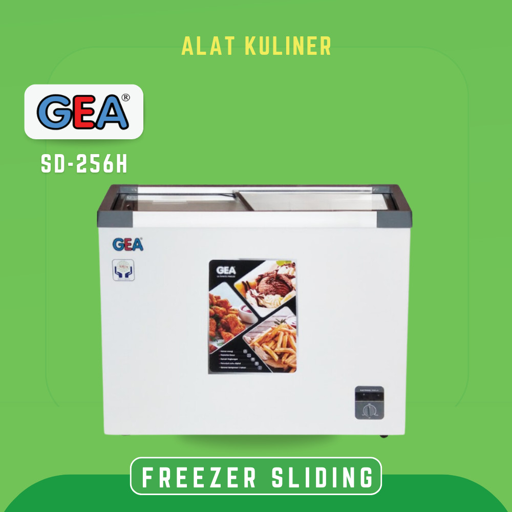 Jual GEA SD 256H SD-256H CHEST FREEZER BOX SLIDING FREEZER SLIDING KACA ...
