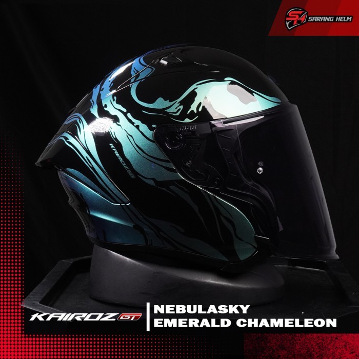Jual NJS Kairoz GT Nebulasky Emerald Chameleon (FREE SPOILER GT) - Helm ...