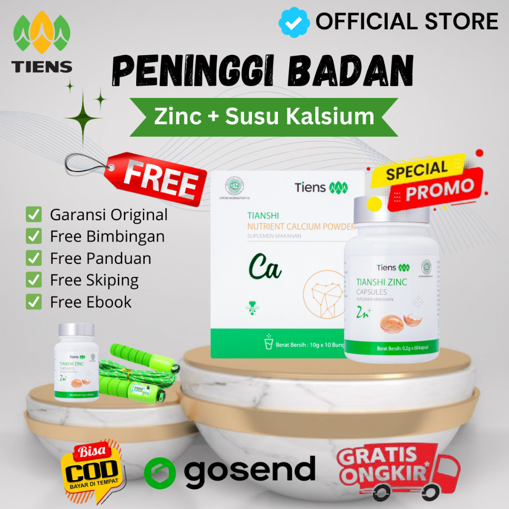 Jual Tiens Peninggi Badan Original - Paket Susu Kalsium NHCP & Zinc ...