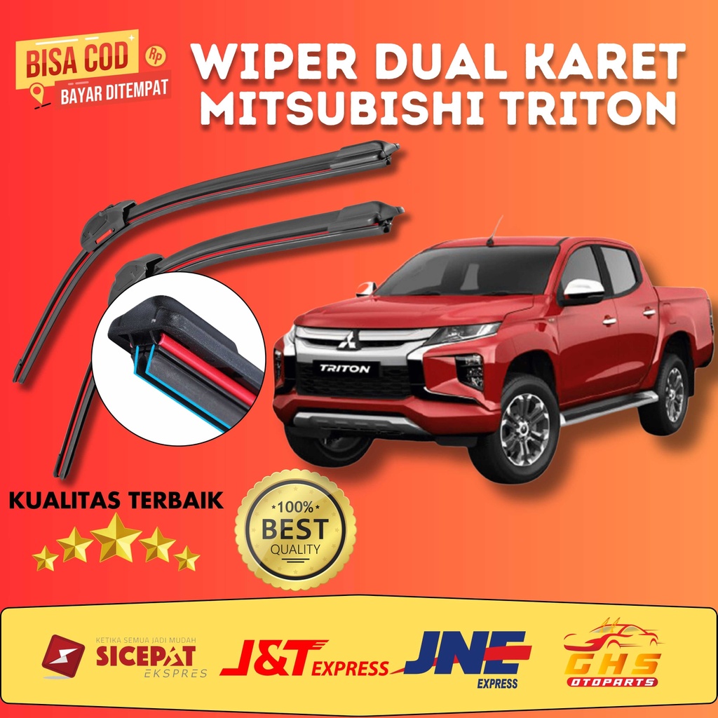 Jual Wiper Mobil Dual Karet Mitsubishi Triton Frameless Model Karet ...