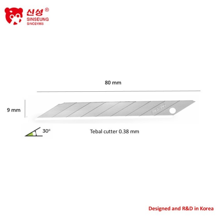 Jual SINSEUNG S301 Refill Isi Pisau kecil 9 mm 30 derajat (10 pcs per tube) Cutter Blade 9mm ...