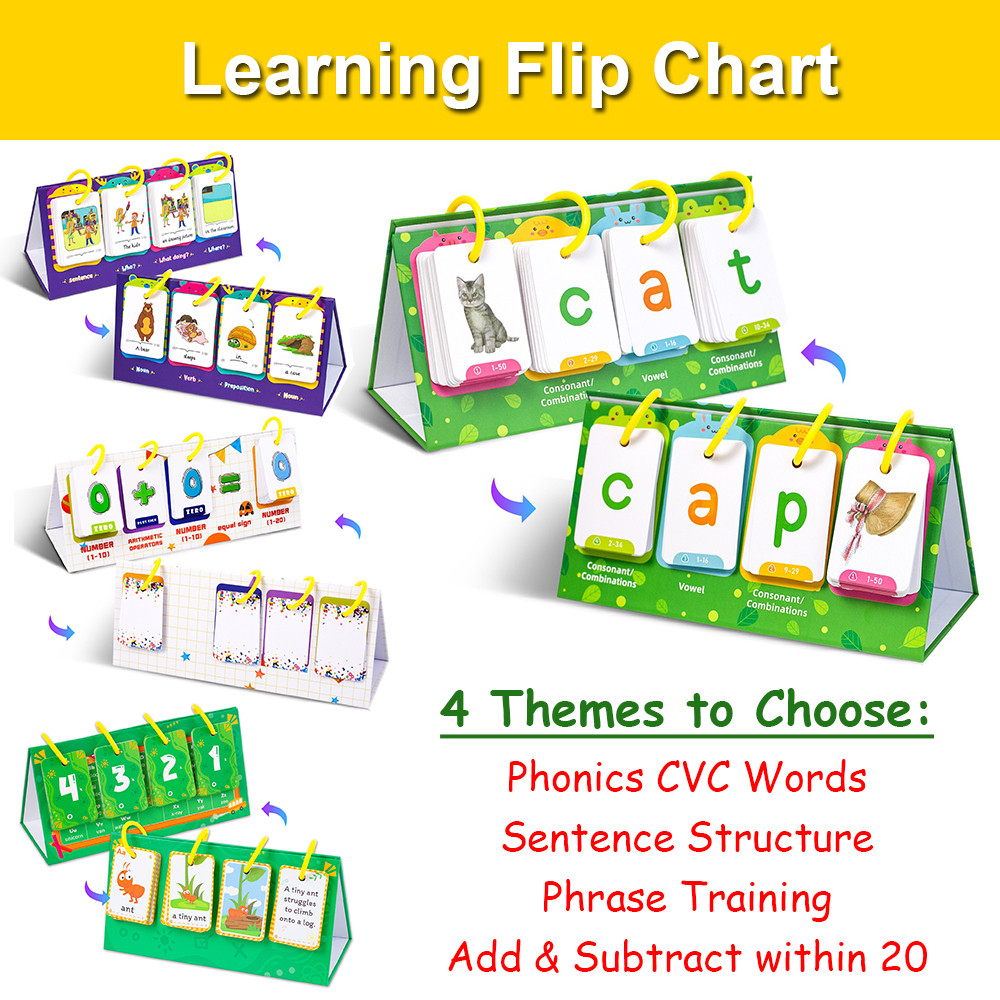 Jual Montessori Kids English Learning Flip Chart Kindergarten Activity ...