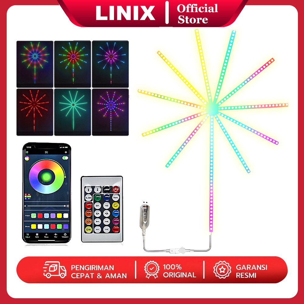 Jual Linix Lampu Strip LED 5050 RGB Bentuk Kembang API Dengan Music ...