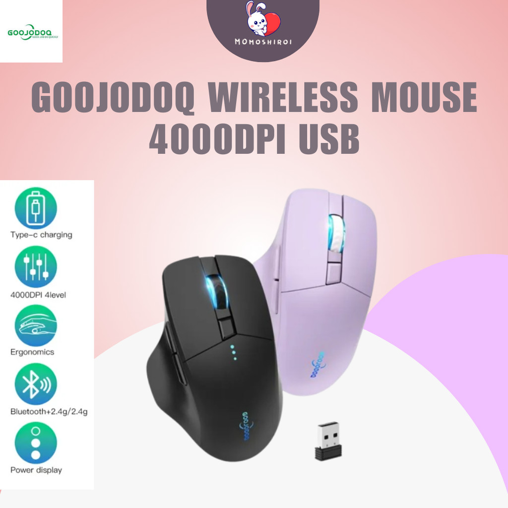 Jual GOOJODOQ M09 Wireless Mouse 4000DPI USB Computer 2.4GHz Mouse ...