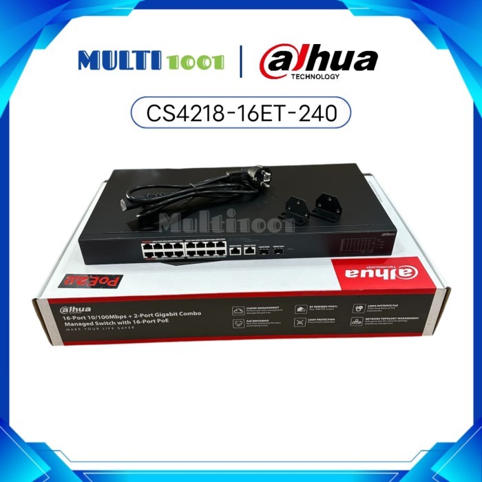 Jual CS4218-16ET-240 Dahua 18-Port Cloud Managed Desktop Switch with 16 ...