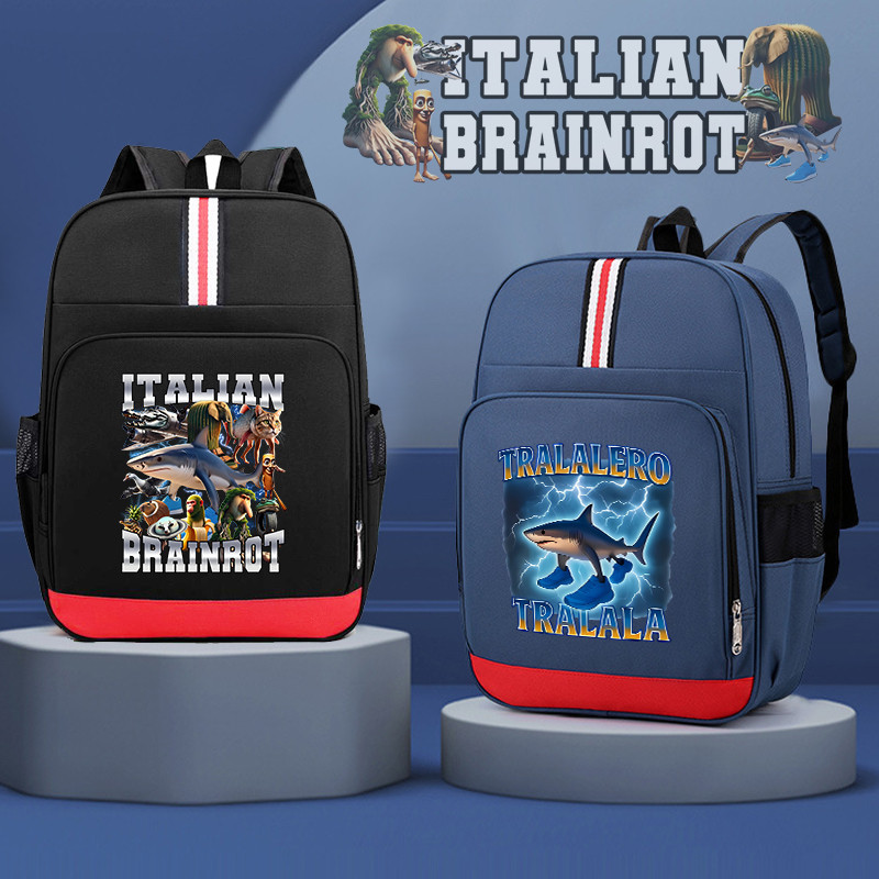 Jual Italian Brainrot Series Student Backpack Hot AI Animals Primary ...
