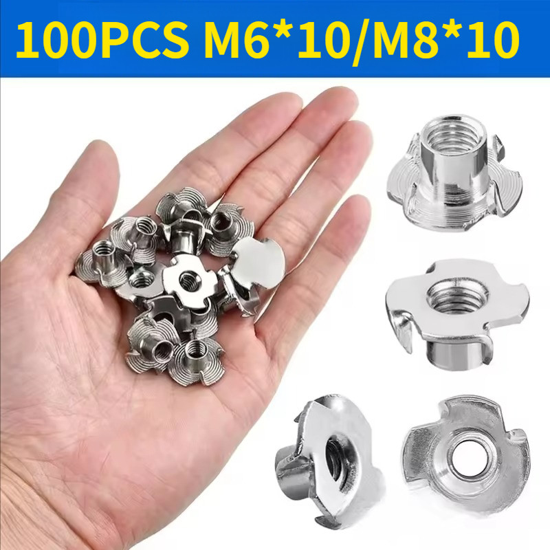 Jual 100pcs Mur Cakar M6 T Tee Nut Mur Cakar Cakram Tee Nut T Nut / Mur ...