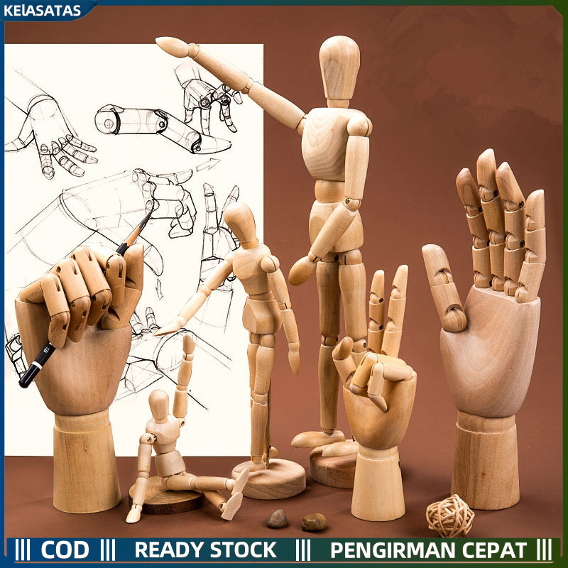 Jual 【KEIASATAS】Manekin Kayu Manekin Tangan Pajangan Action Figure ...