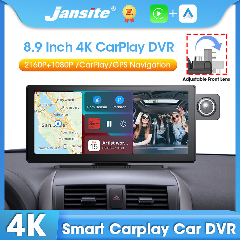 Jual Jansite 8.9" Car DVR Wireless Carplay & Android Auto 4K 180 ...
