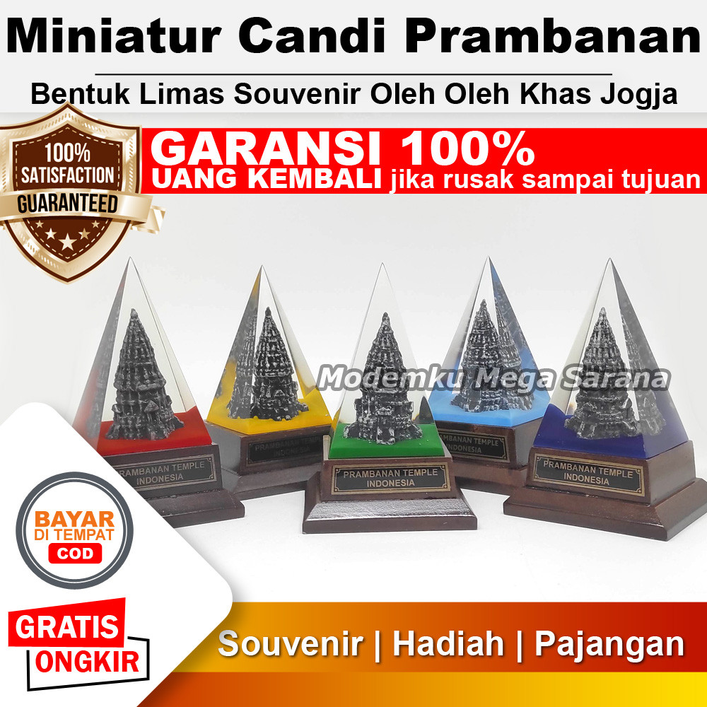 Jual Miniatur Candi Prambanan Temple Indonesia Dalam Limas Piramida ...