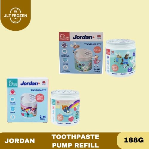Jual Jordan Oral Care Kids Toothpaste Pump Refill Step 1 Strawberry ...