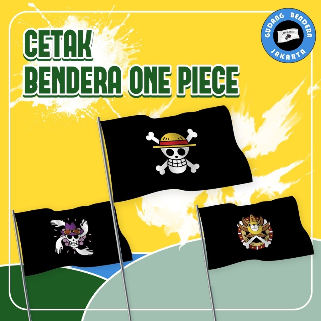 Jual BENDERA ONE PIECE TERMURAH LENGKAP SEMUA CREW ADA FULL PRINT | Shopee Indonesia