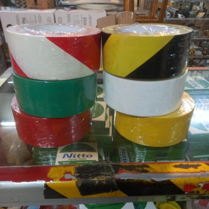 Jual isolasi vinyl flor marking- Lakban lantai 8 cm x 33 m - merah ...