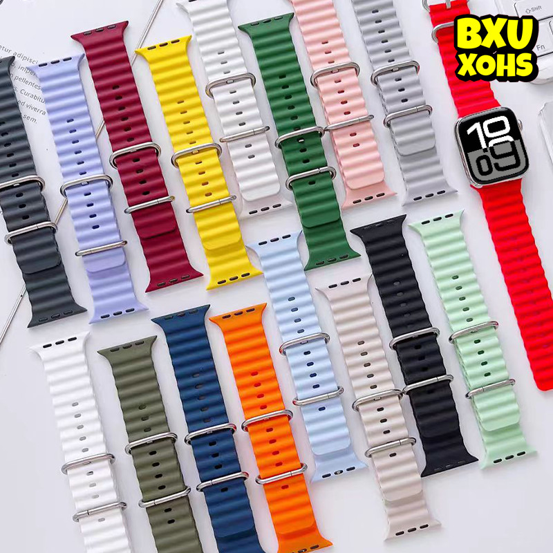 Jual Ocean Silicone Band Strap for Apple Watch IWatch Ultra 3 2 SE 3 2 ...