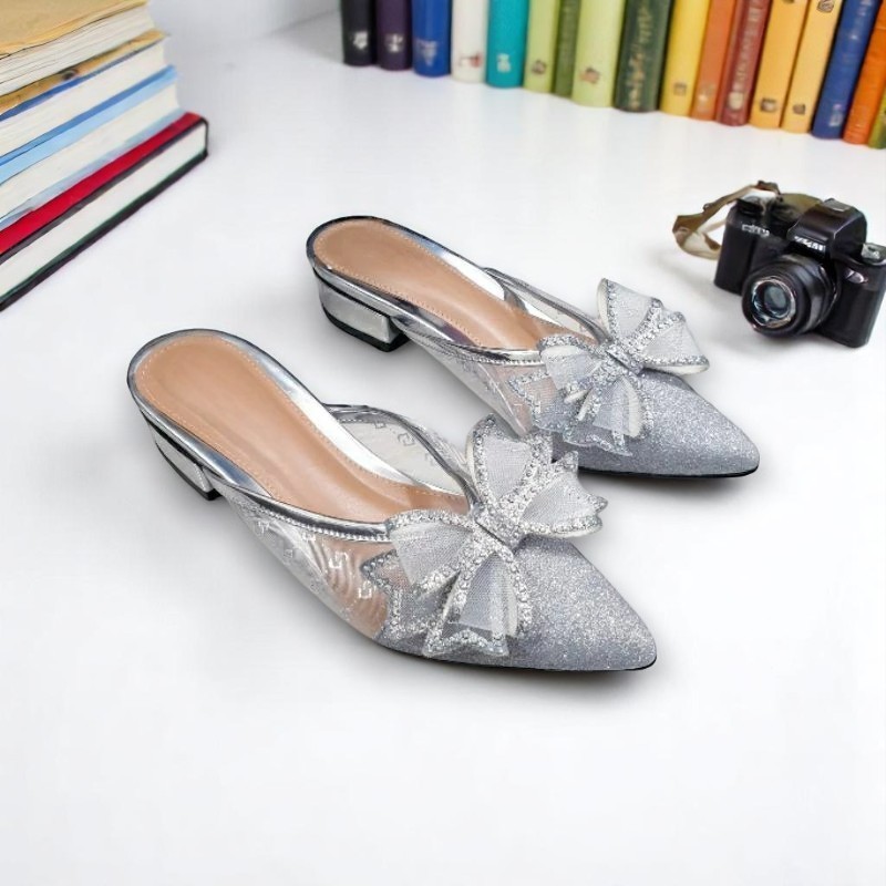 Jual sandal mules 3cm heels elegan wedding shoes seserahan pernikahan ...