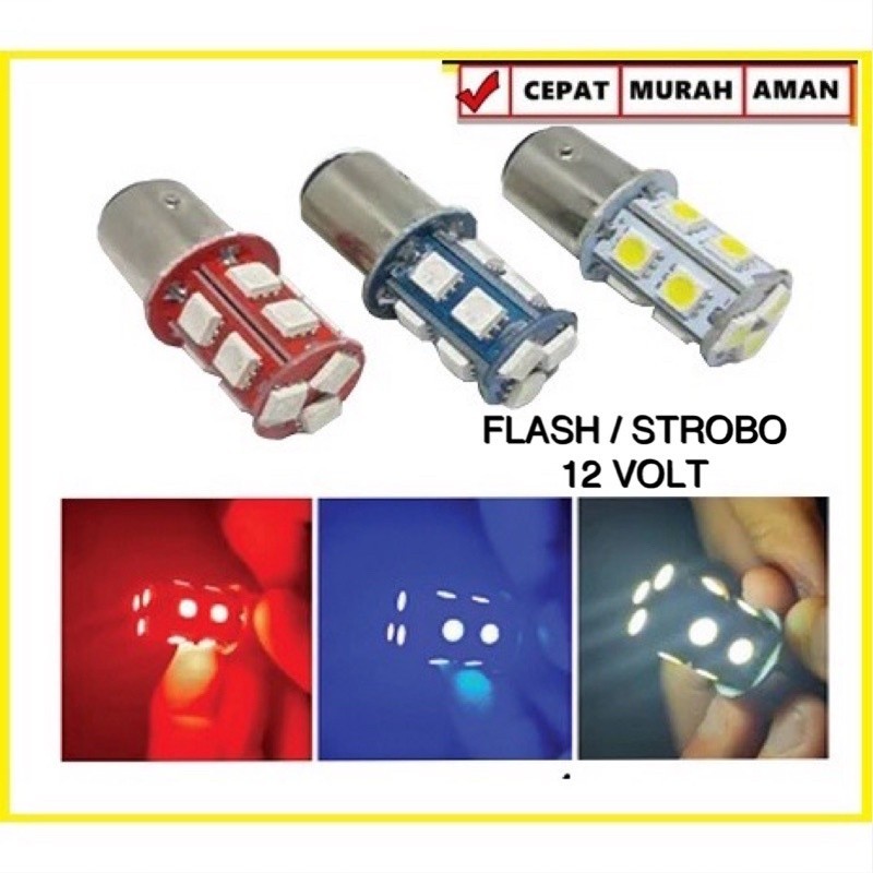 Jual Lampu Led Rem stop 13 mata belakang flash kedip bohlam rem led ...
