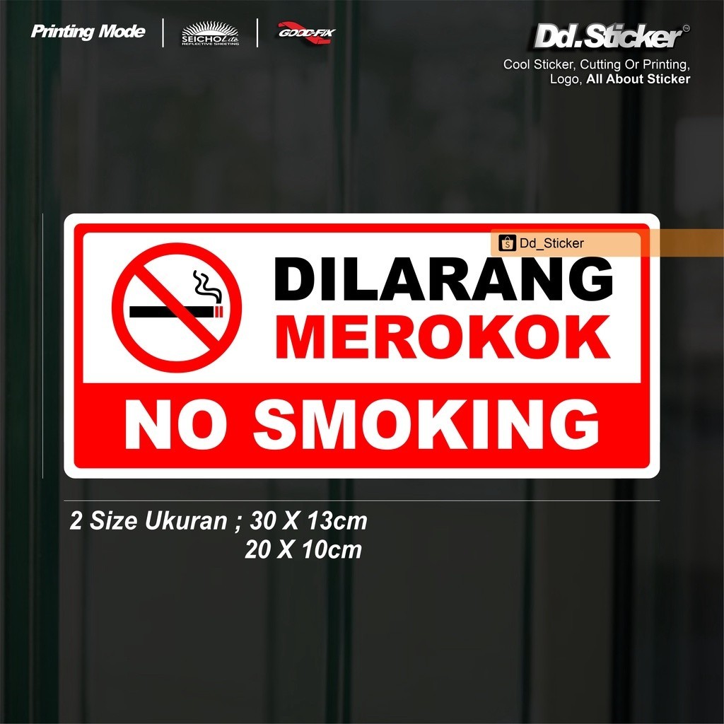 Jual DILARANG MEROKOK NO SMOKING AREA 30cm Warning Sticker | Printing ...