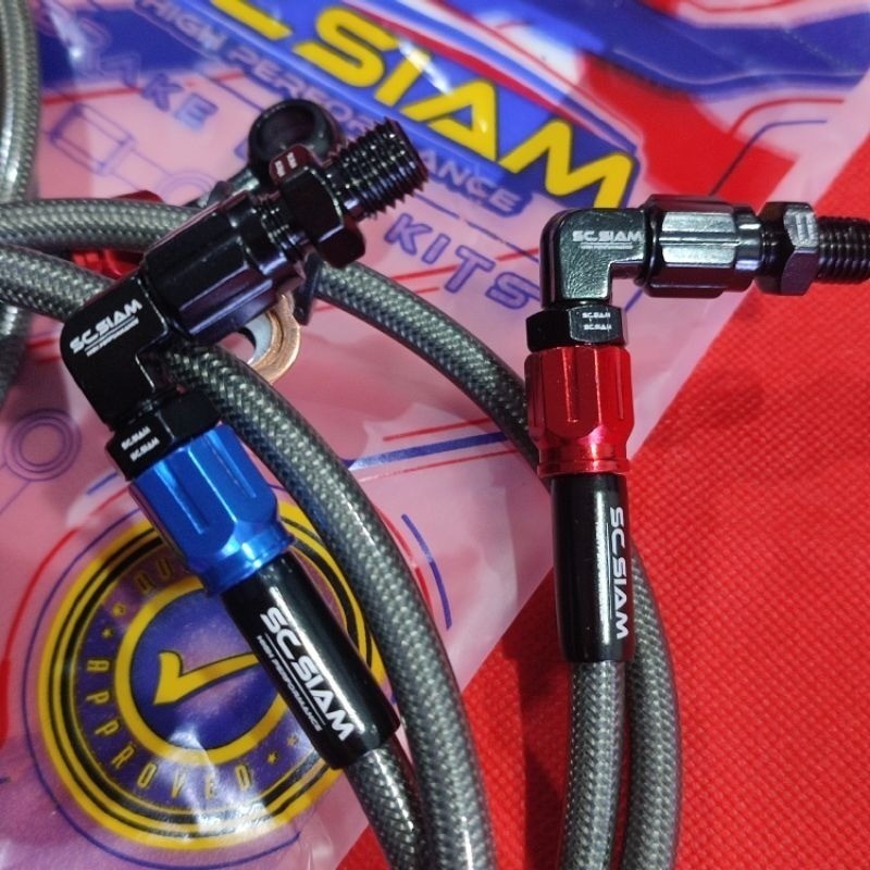 Jual IN66 Selang Rem Sc Siam Model V1 (No Box) Ukuran 36 inch 90 cm Fitting 90 Derajat Original ...