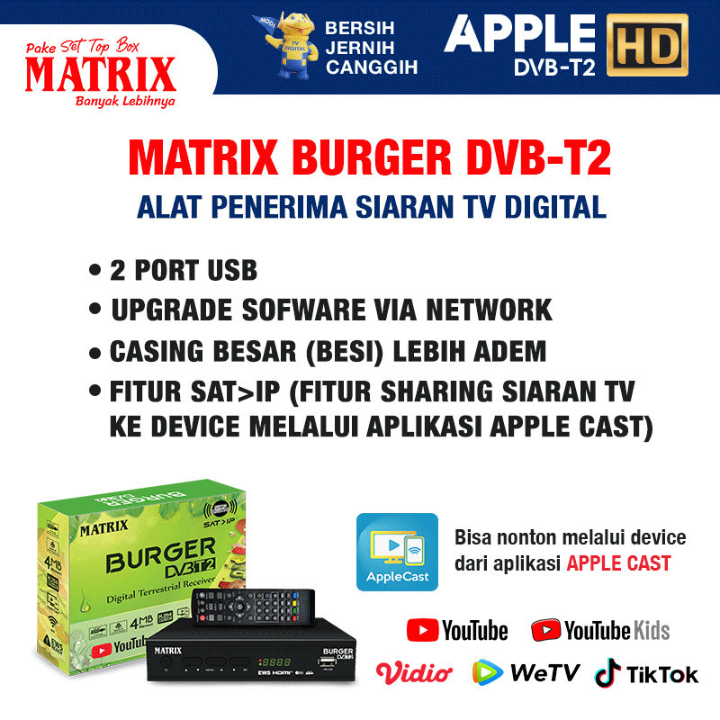Jual SET TOP BOX MATRIX APPLE MERAH PADANG, MATRIX BURGER, MATRIX APPLE ...