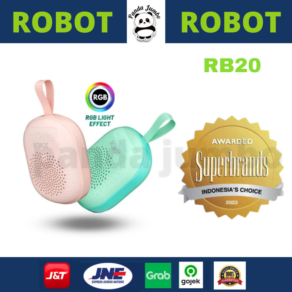 Jual ROBOT RB20 TWS Speaker Bluetooth 5.1 Mini Portable With RGB (PJ) | Shopee Indonesia