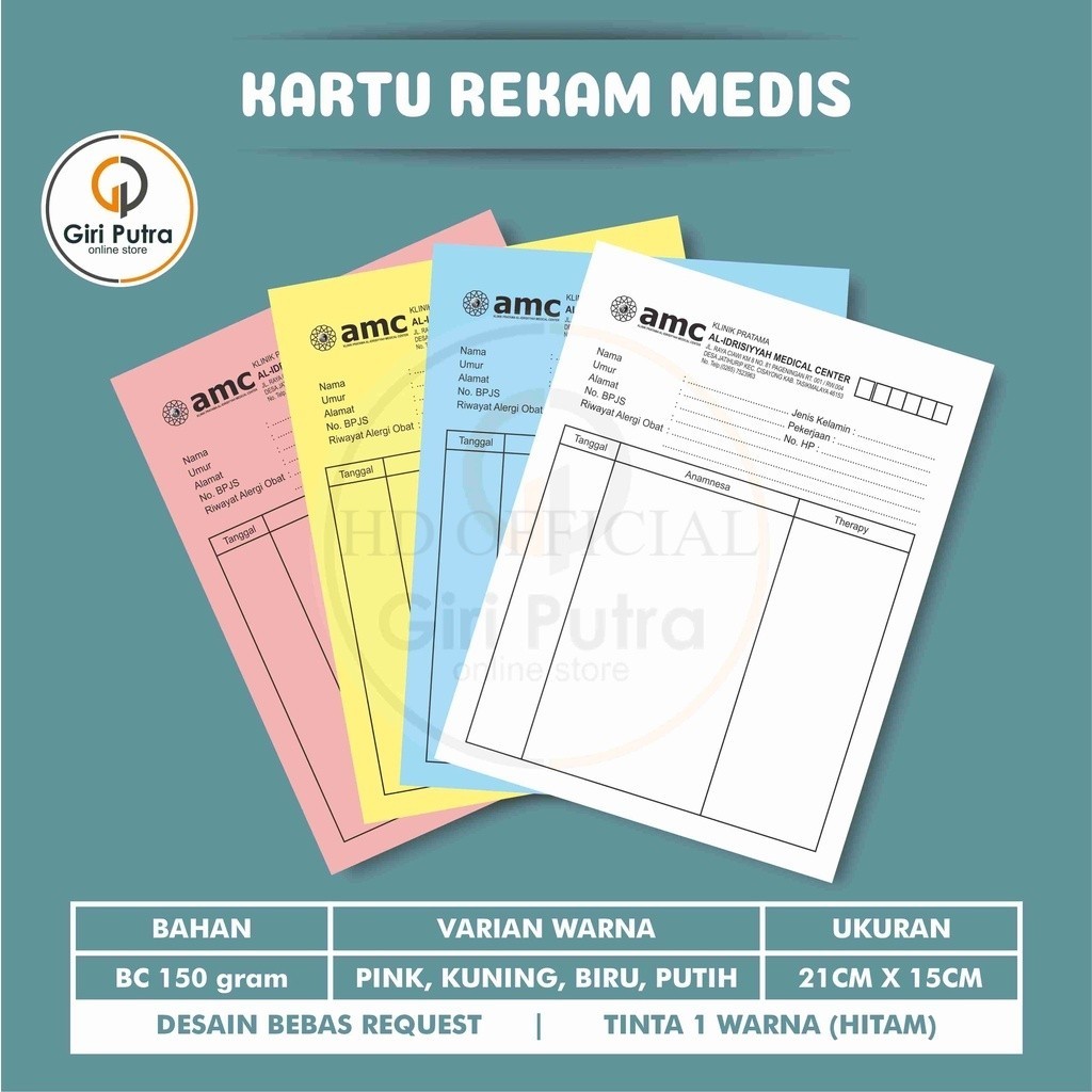 Jual Kartu Rekam Medis / Medical Record Card / Kartu Stok Barang ...