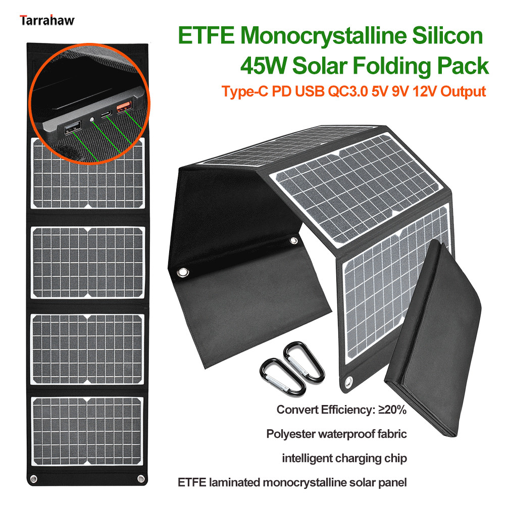 Jual ETFE Monocrystalline Solar Folding Pack 45W Photovoltaic Cell Type ...