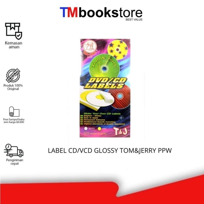 Jual LABEL CD/VCD GLOSSY TOM&JERRY PPW | Shopee Indonesia