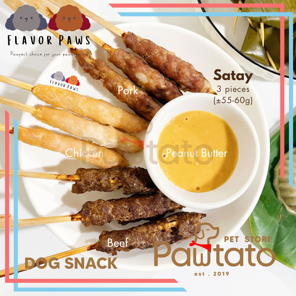 Jual Makanan Anjing Flavor Paws Dog Satay Puppy Dog Food Daging Sate ...