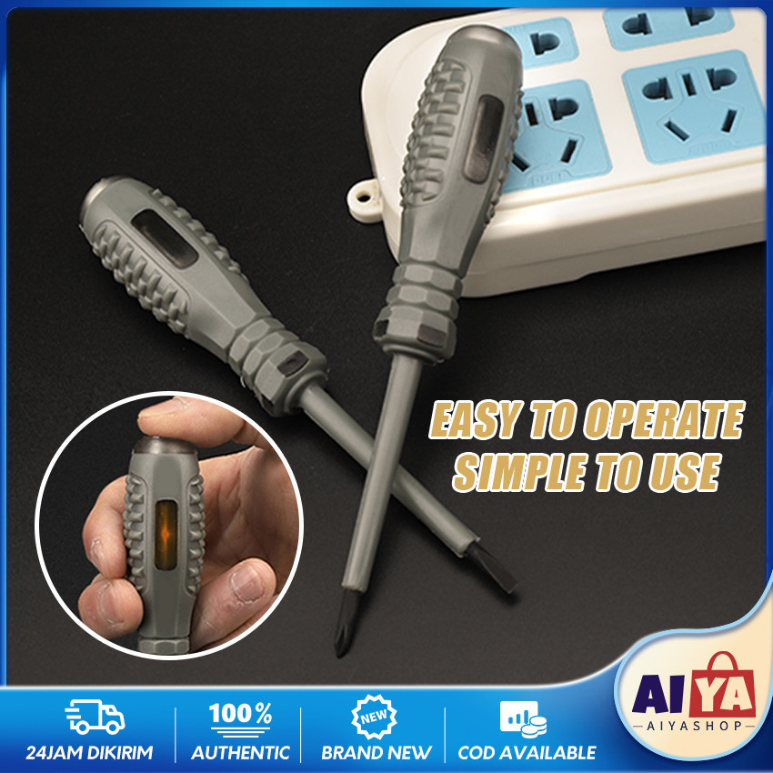 Jual Obeng Tespen listrik Tester Tes Pen PLUS MINUS Led Indicator Obeng ...