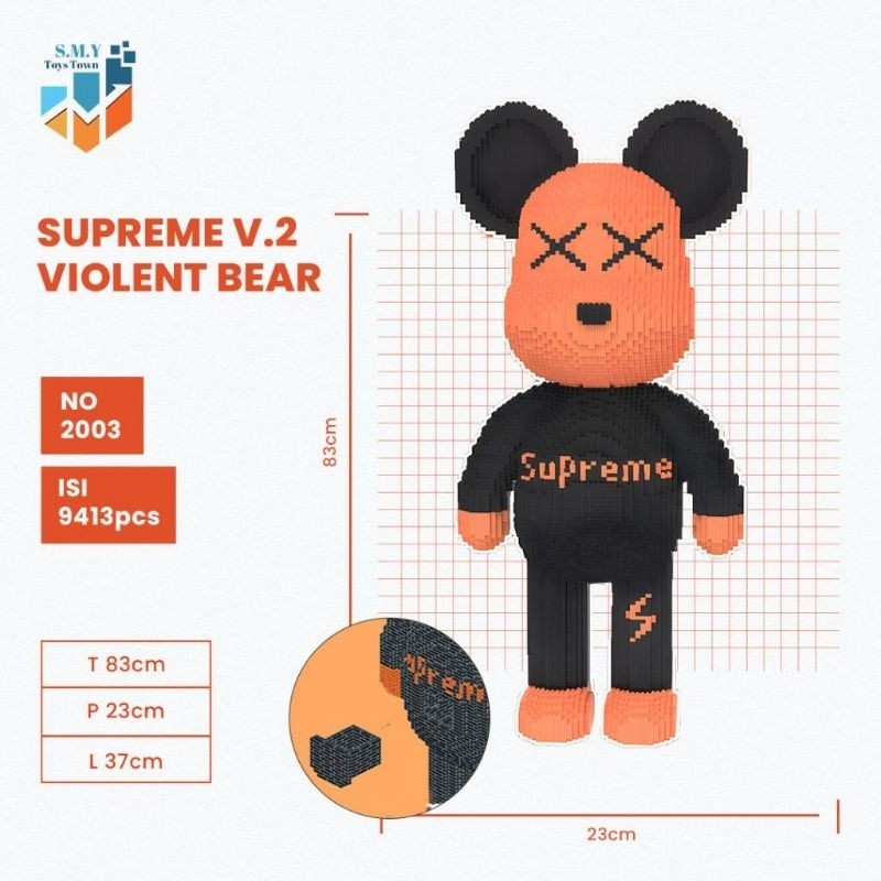 Jual SMY Nano Blocks BIG SUPREME V.2 VIOLENT BEAR 3D Model, Mainan Blok ...