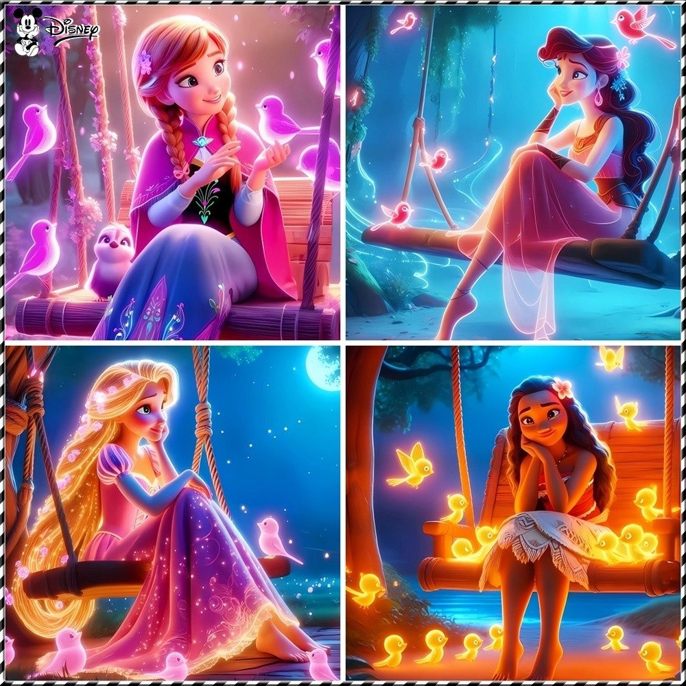 Jual Disney DIY Drawing By Numbers Princess Cartoon Painting By Numbers ...