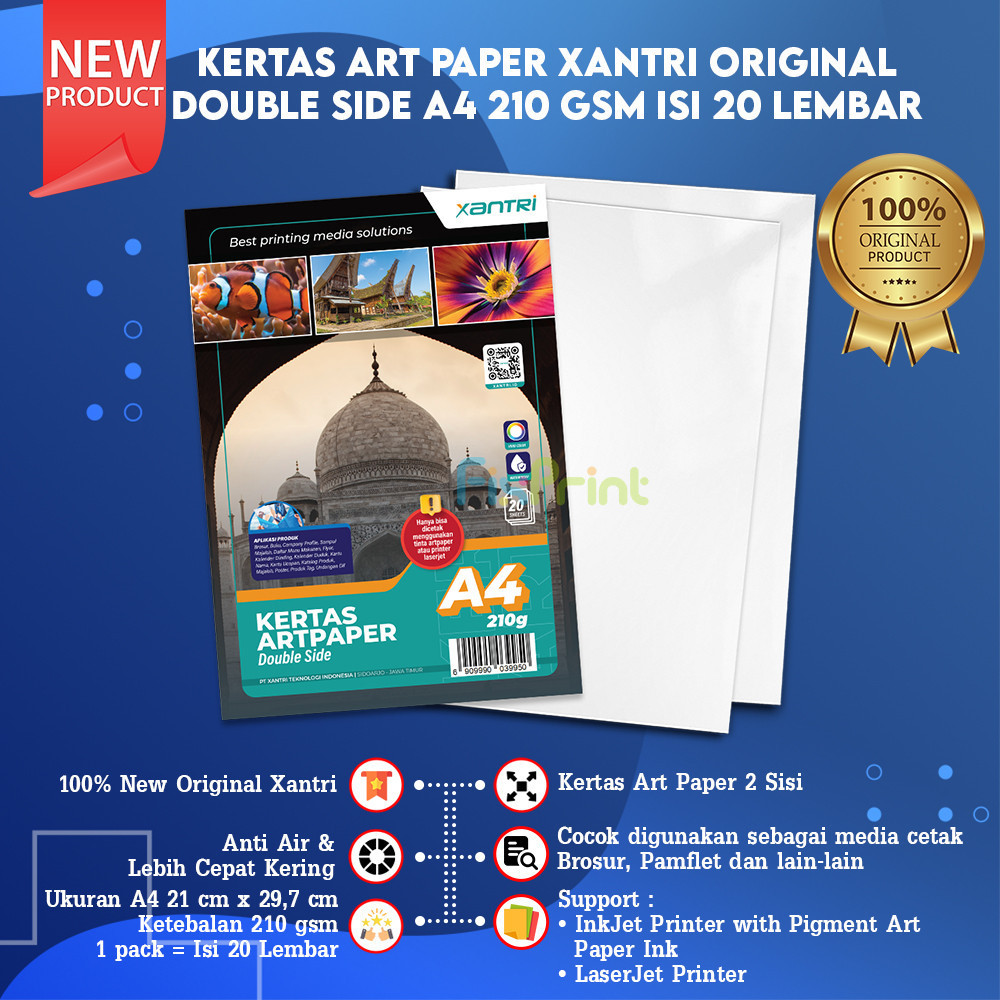 Jual 20 Sheets Kertas Photo Art Paper 210gsm 210 gsm Print Double Side ...