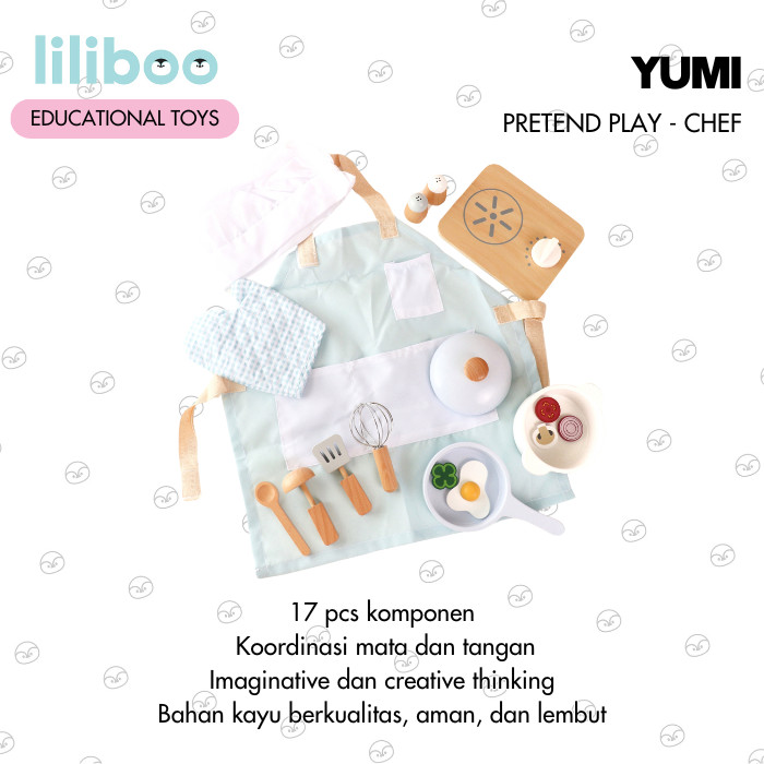 Jual LILIBOO YUMI Mainan Edukasi Anak Montessori Kayu Chef Pretend Play ...