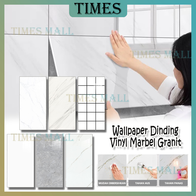 Jual Wallpaper Dinding Vinyl Marble PVC 60*30CM/Vinyl Sticker Lantai ...