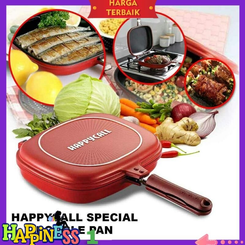 Jual Happy Call Double Pan Wajan Teflon Anti Lengket Perlengkapan Dapur Teplon Penggorengan ...